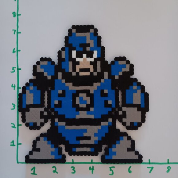 Perler, Megaman | Wall Decor | Perler Bead Art Of Hard Man From Megaman ...
